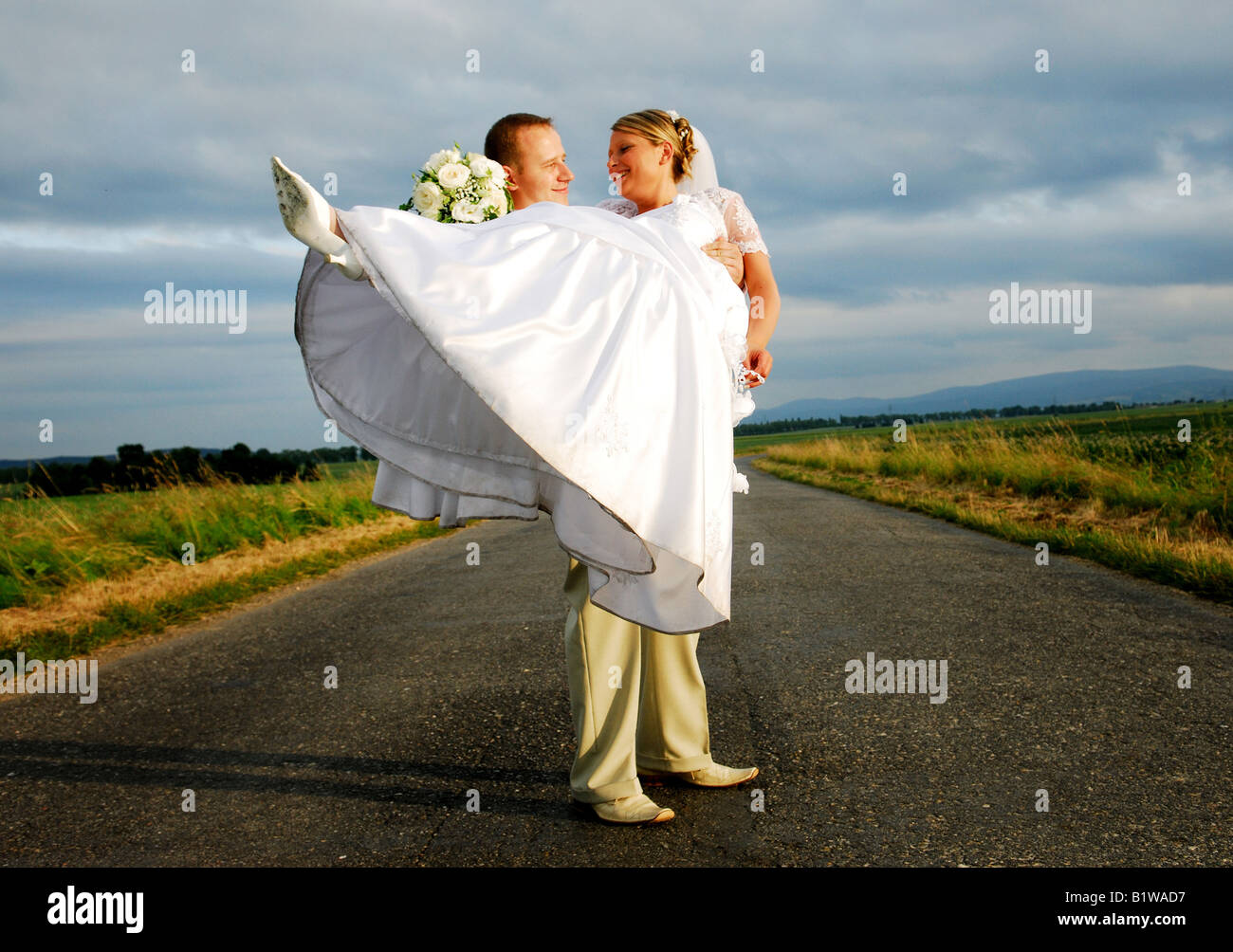 Happy Couple on Their Wedding Day Outdoors,emotions, destination, body ...