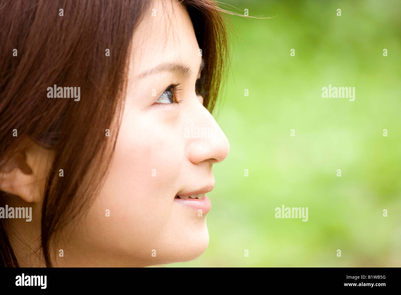 Profile of Japanese young woman Stock Photo - Alamy