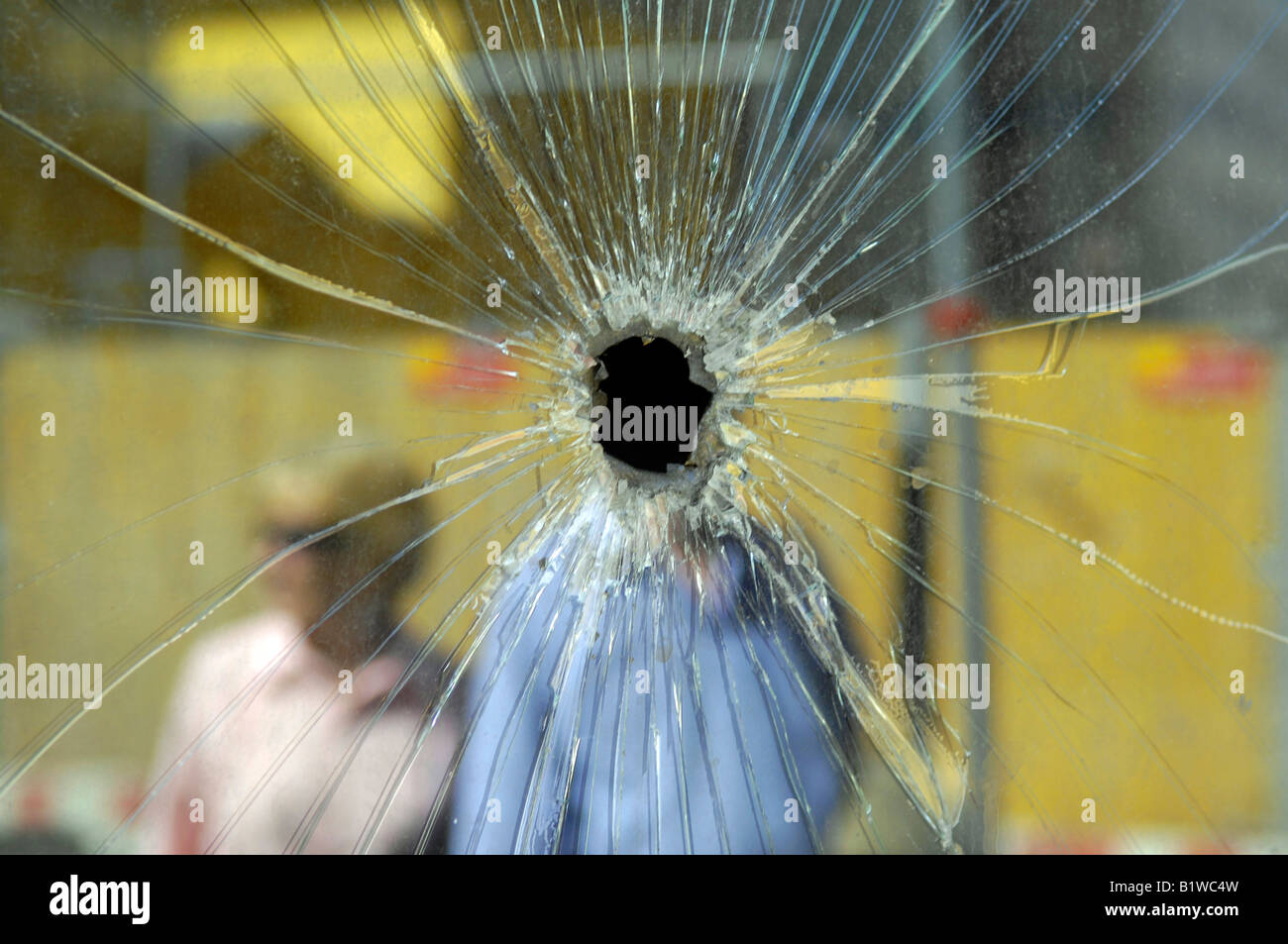 couple in glass window smashed exploding head stress design graphic ...