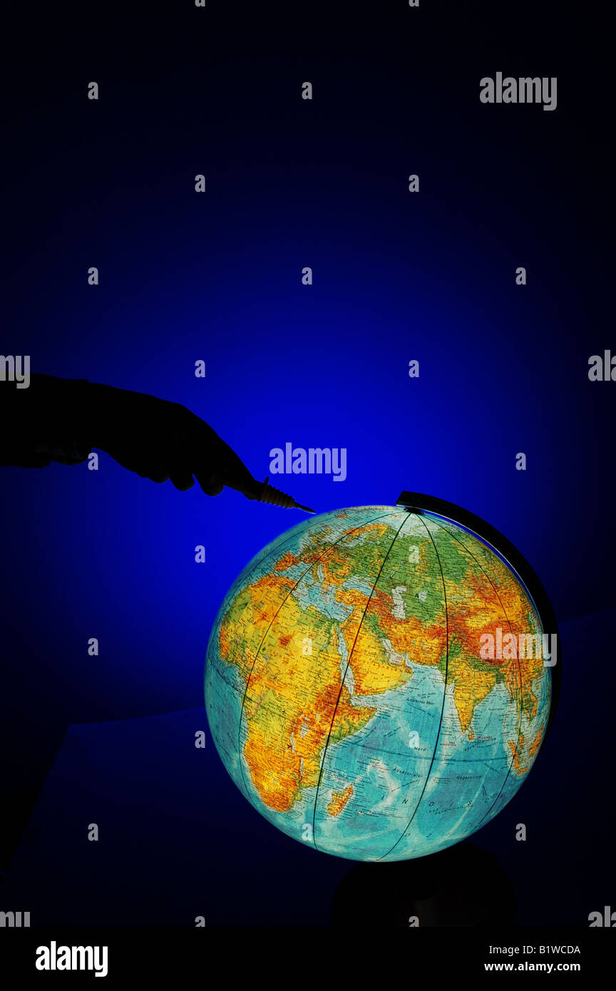 Earth globe meridian hi-res stock photography and images - Alamy