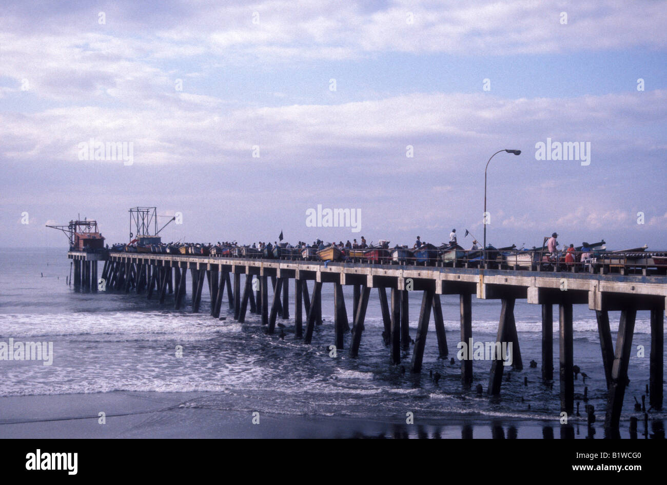 The town pier in La Libertad, El Salvador, Central America Stock Photo ...