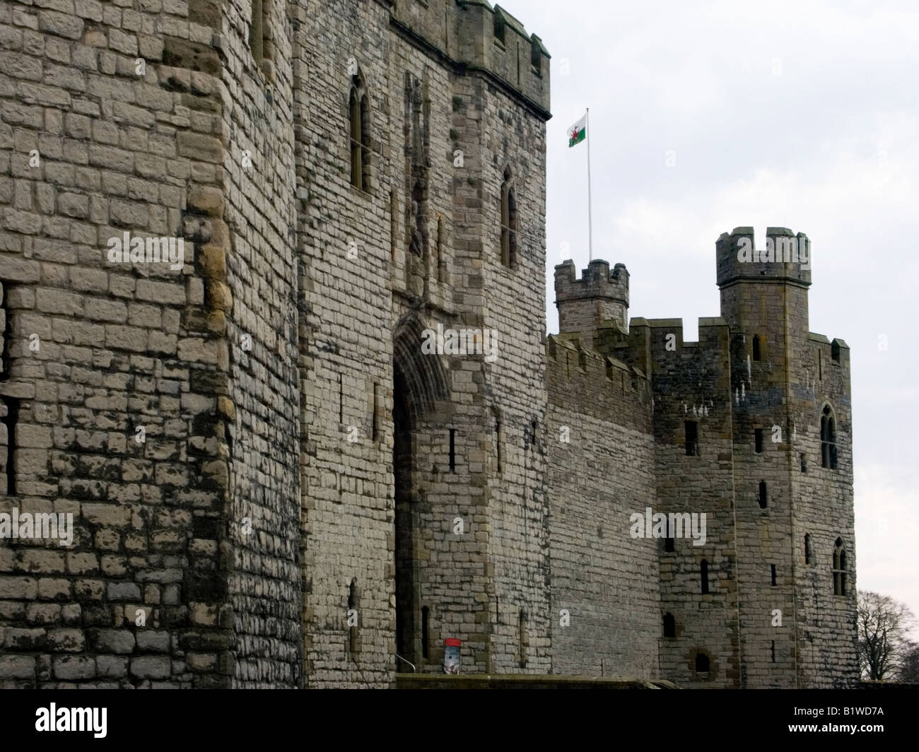 Caernarfon (Carnarvon) Castle, fortress built by Edward I begun in 1283 ...
