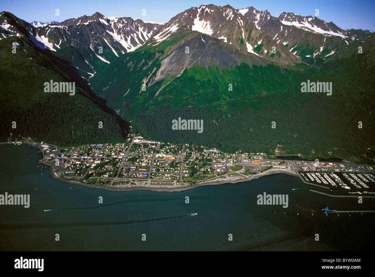 Aerial view of Seward Alaska Stock Photo - Alamy