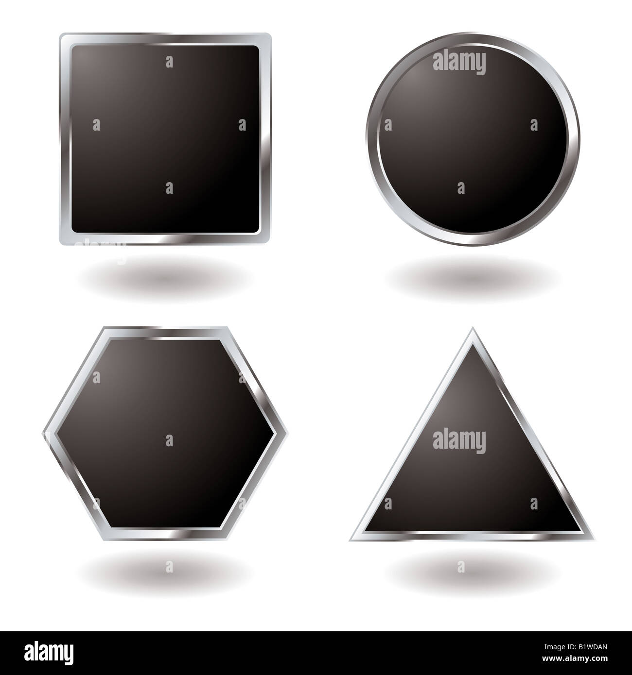 Illustrated Silver button variation with a metallic bevel Stock Photo ...