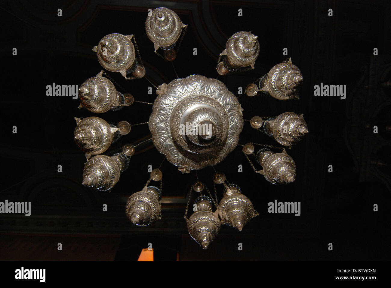 chandelier inside the orthodox church in Paleokastritsa Monastery also ...