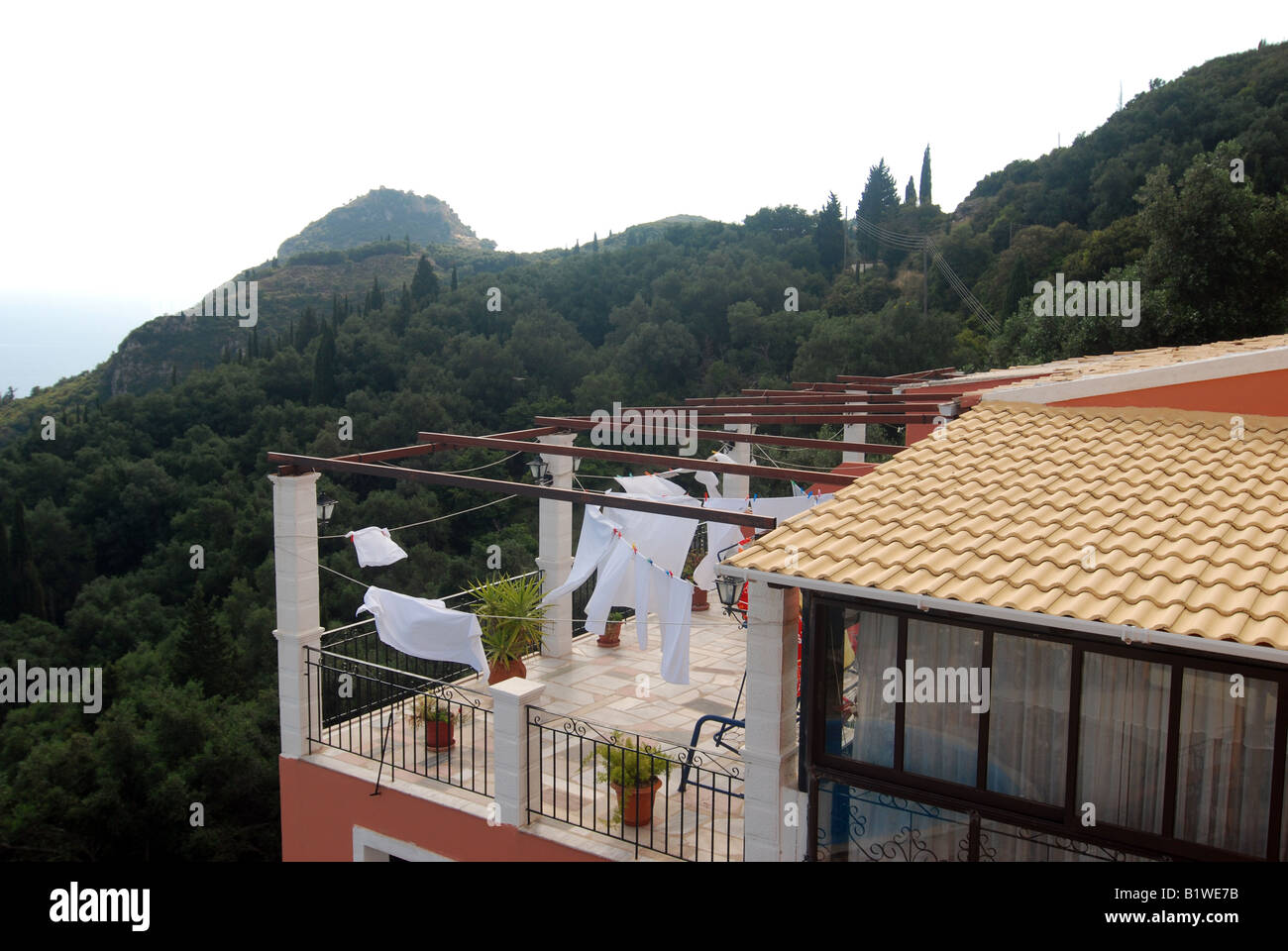House on greek island of Corfu Stock Photo - Alamy