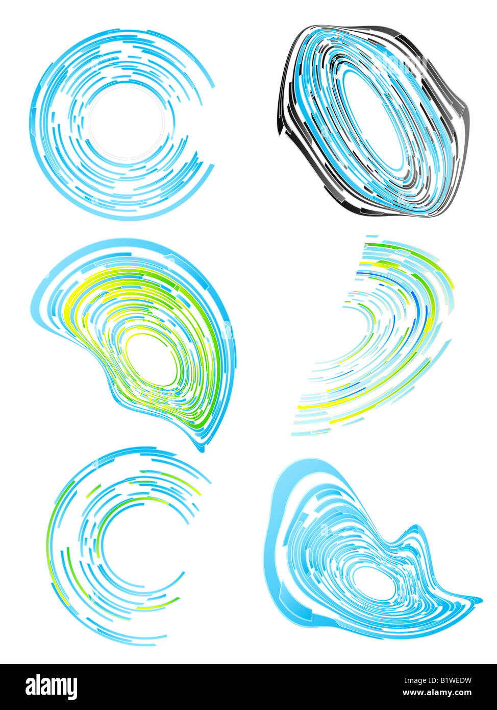 Vector illustration of three highly detailed abstract company logos ...