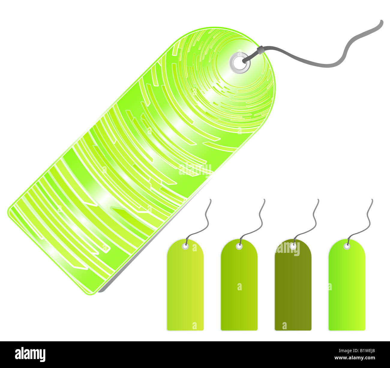 Vector illustration of an abstract retail tag with leash and additional ...