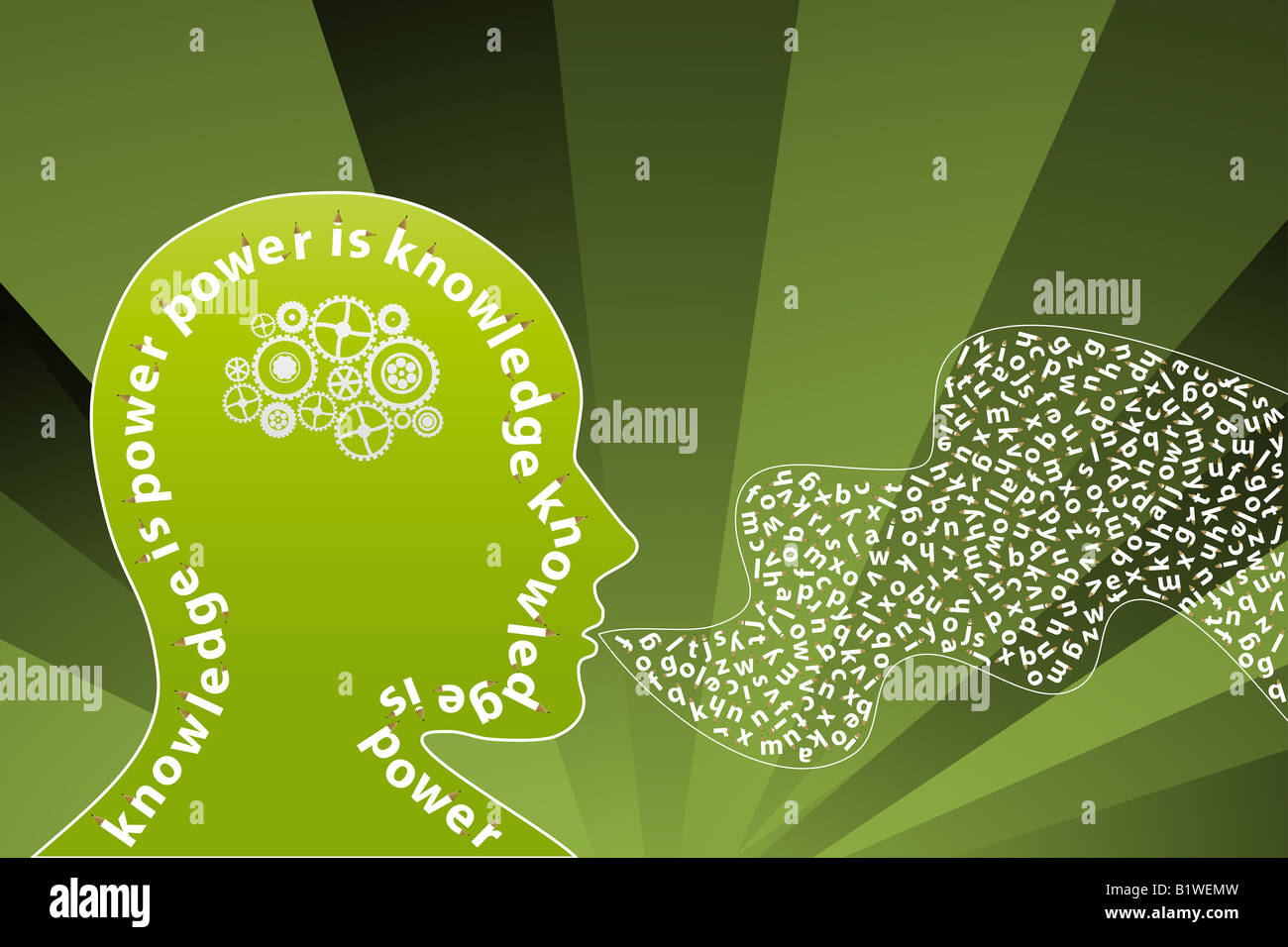 Vector illustration of a creative thinking mind background with ...