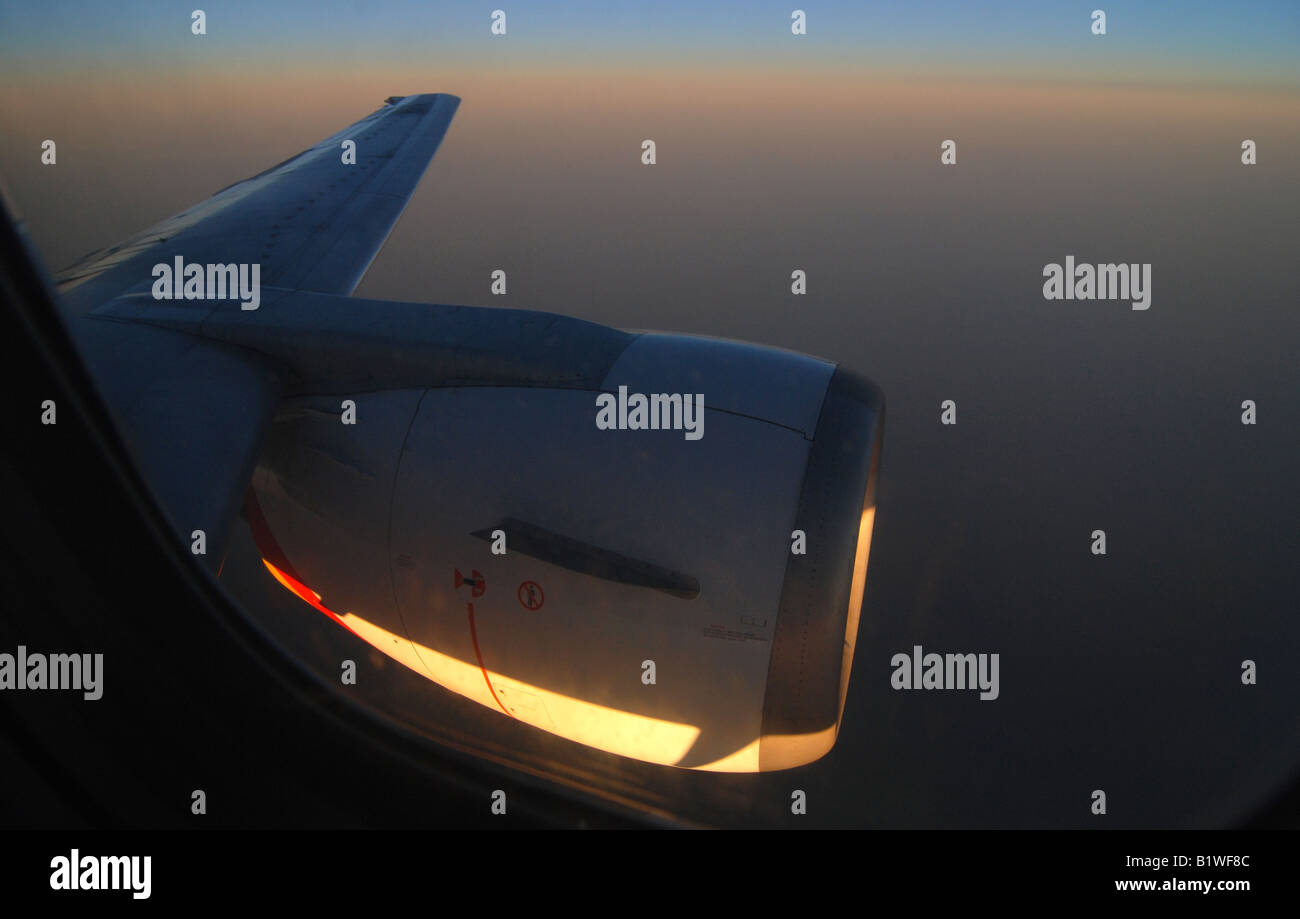 Morning view from airplane window Stock Photo - Alamy