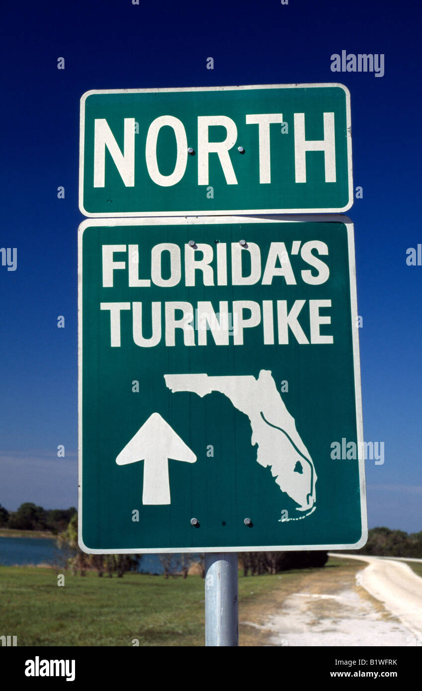 USA North America Florida Transport Florida's Turnpike North road sign ...