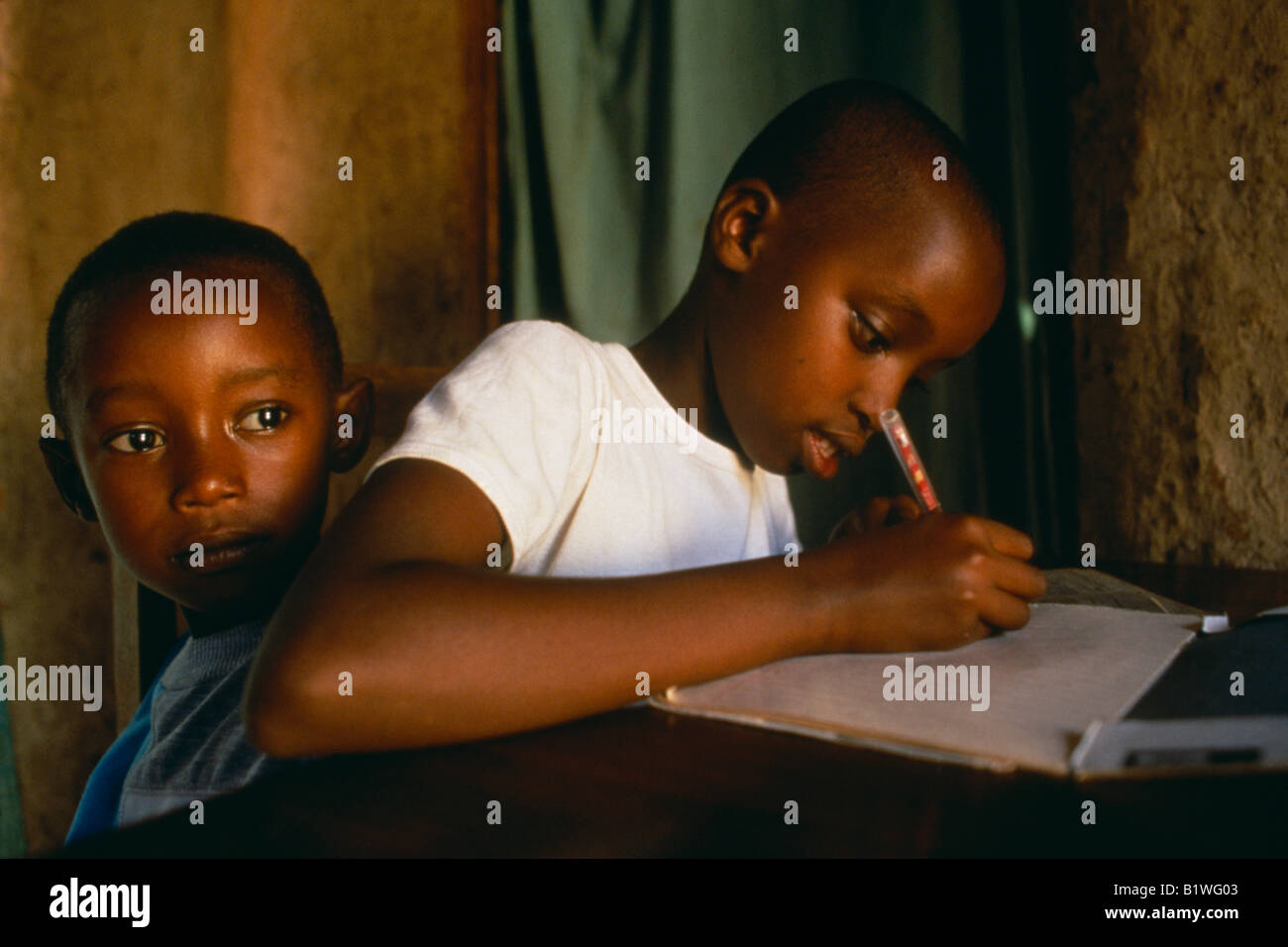 RWANDA Central Africa Akagera Children of Tutsi tribe returnee family ...