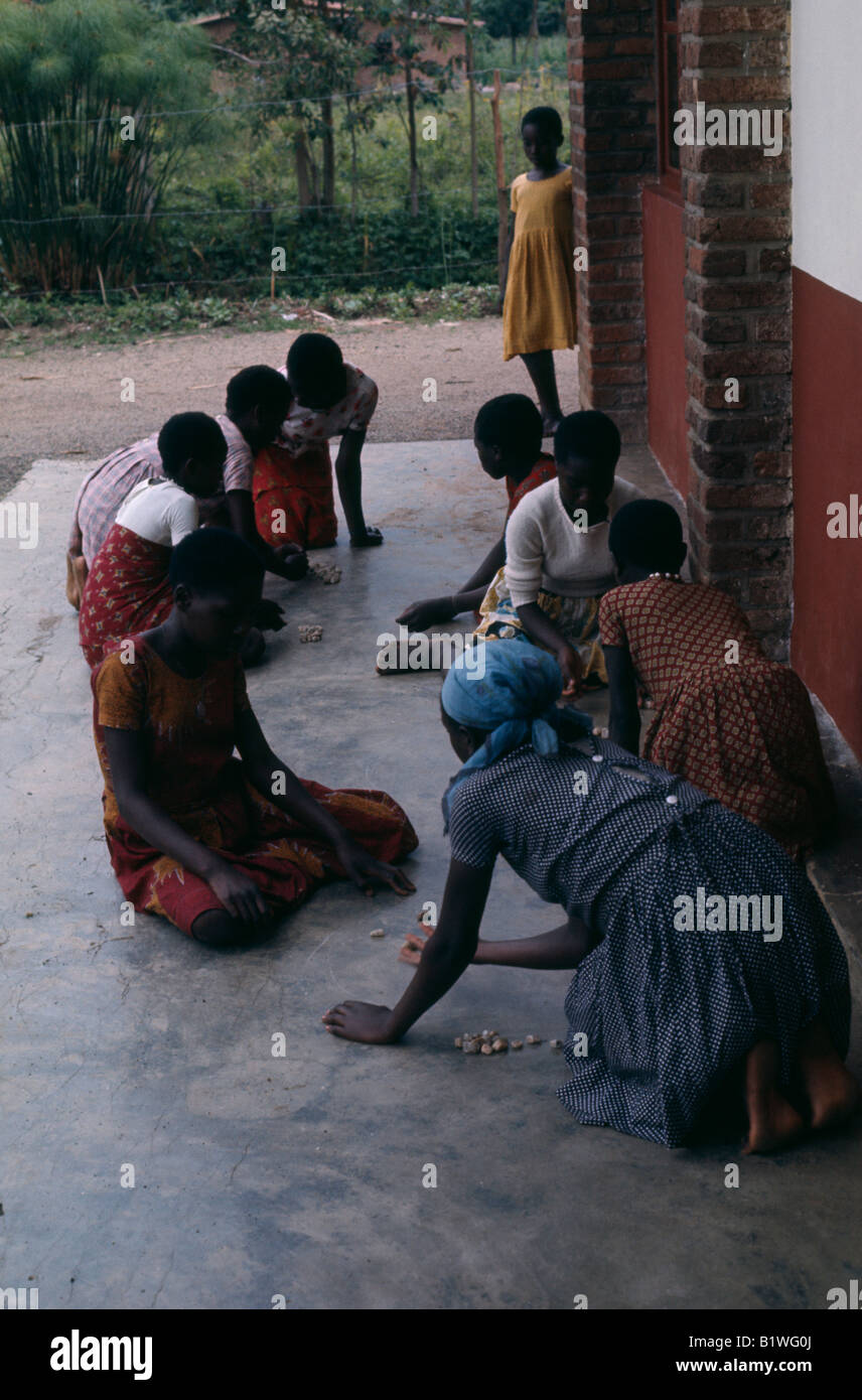 RWANDA Central East Africa People Tutsi children playing game with ...
