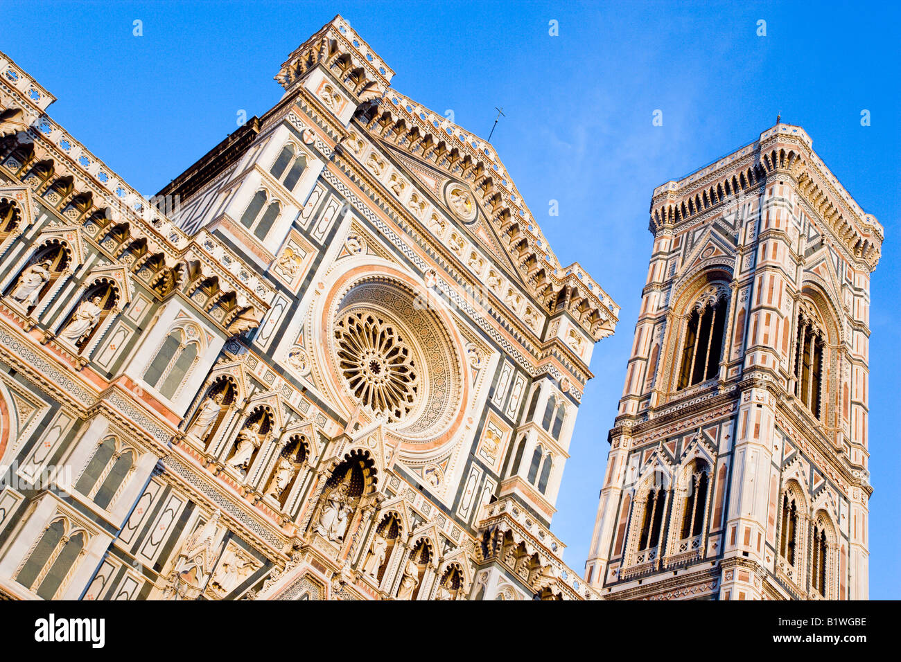 ITALY Tuscany Florence Neo-Gothic marble west facade of Cathedral of ...