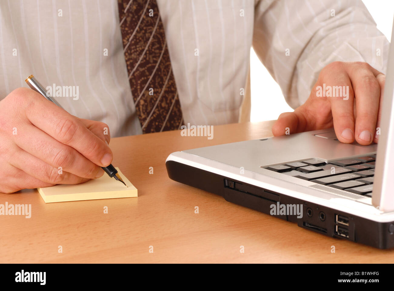 Man with Computer Stock Photo - Alamy