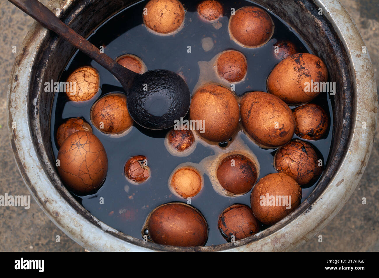 CHINA Asia Beijing Food Pickled eggs in bowl with ladle Stock Photo - Alamy
