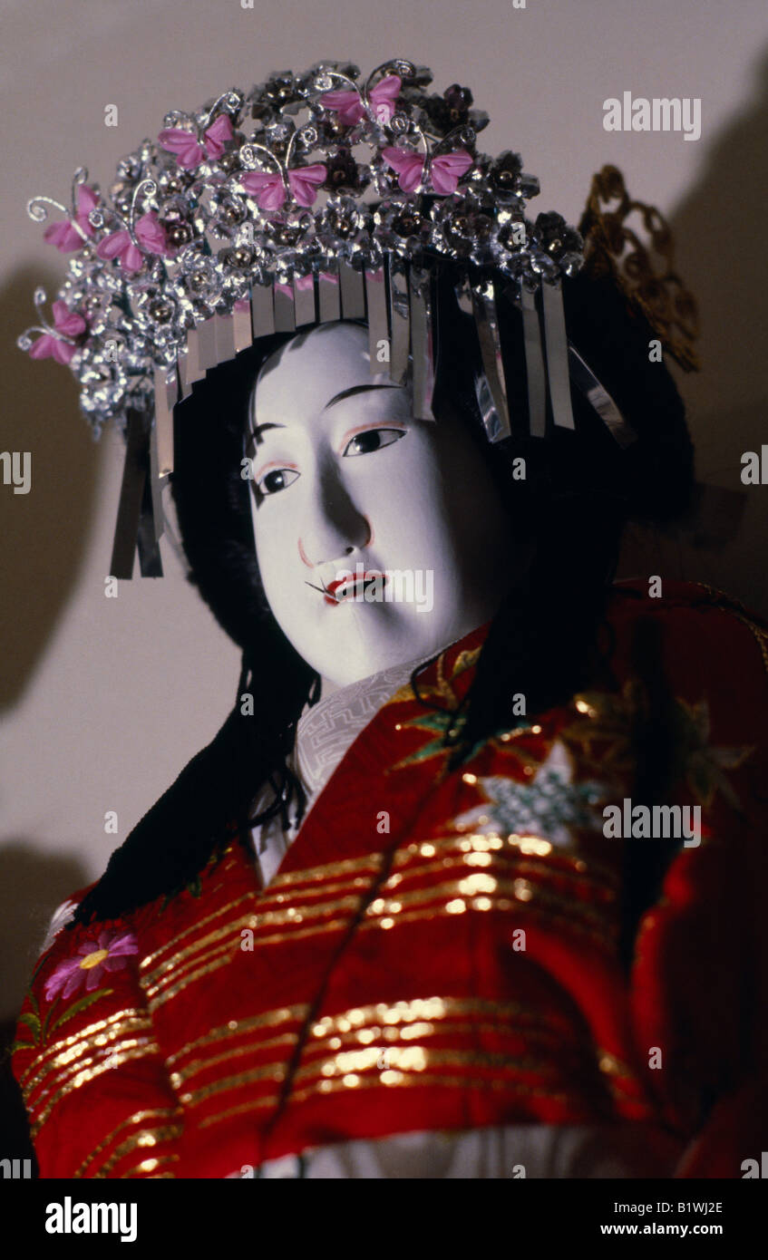 JAPAN Kyoto Detail of bunraku puppet female character Stock Photo - Alamy