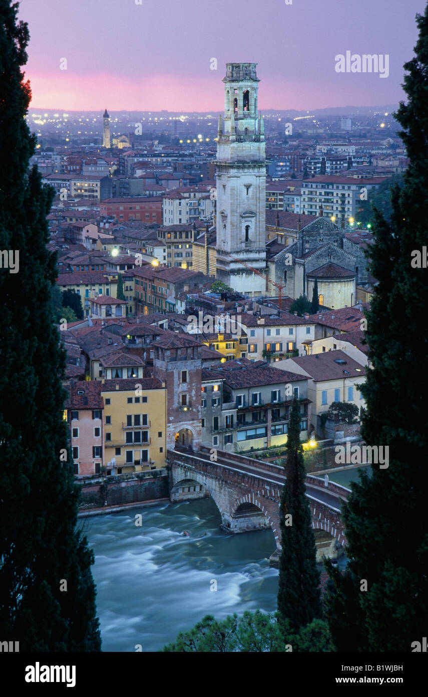 Cityscape and the adige river italian lakes hi-res stock photography ...