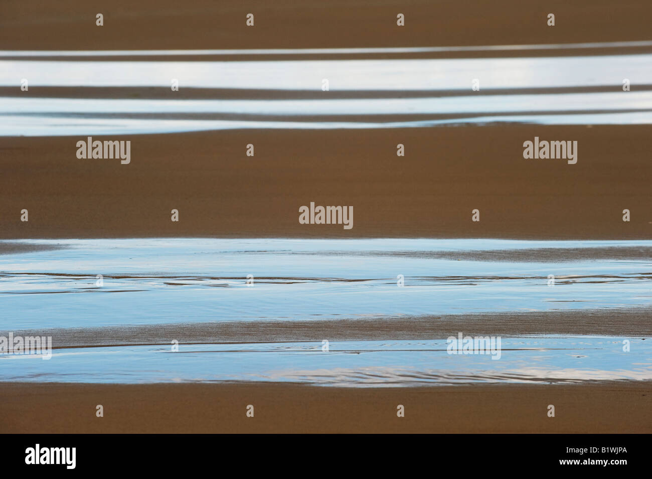 Sand and sea patterns on Findhorn beach. Moray, Scotland Stock Photo ...