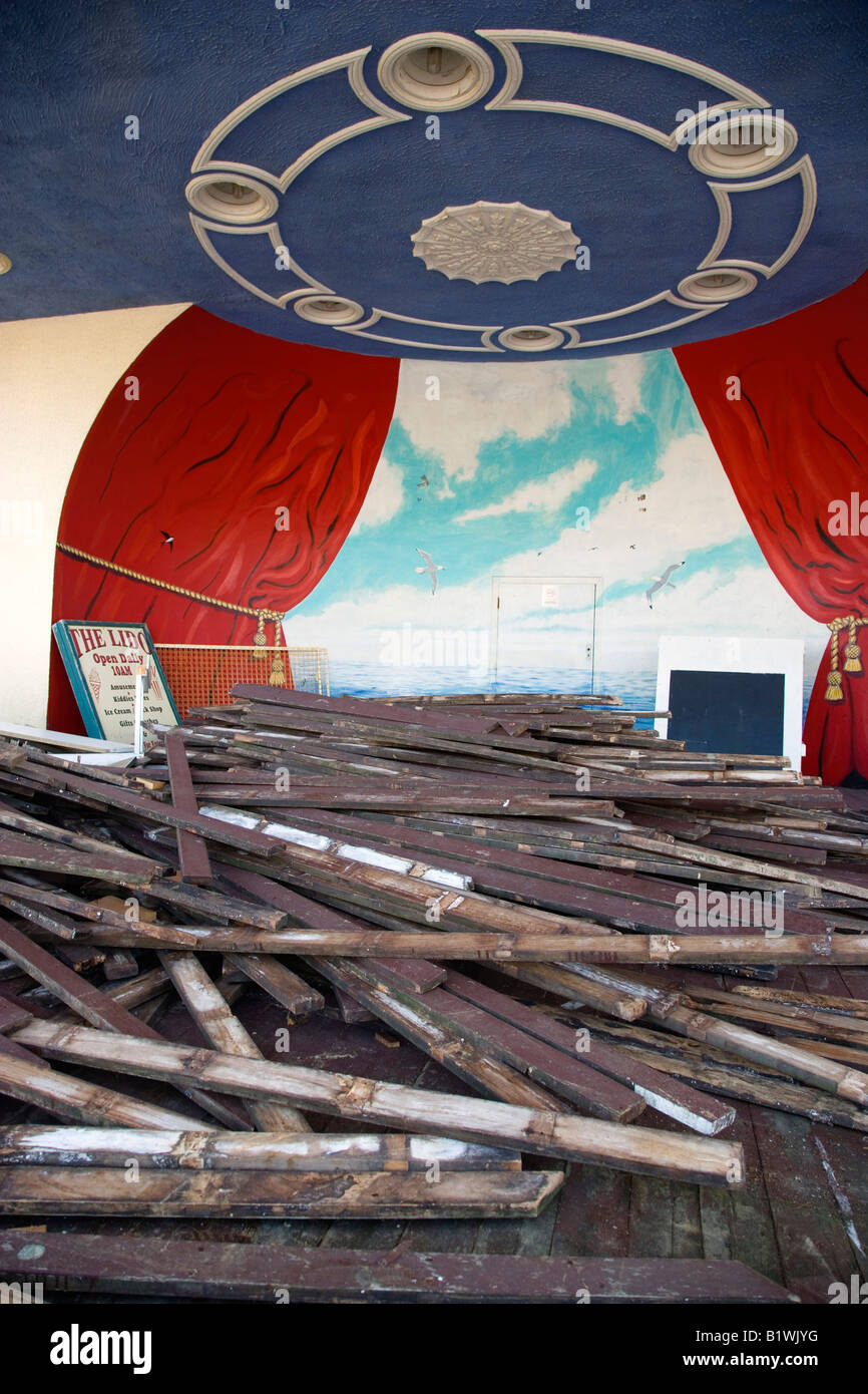 ENGLAND West Sussex Worthing Bandstand with old decking on stage day ...