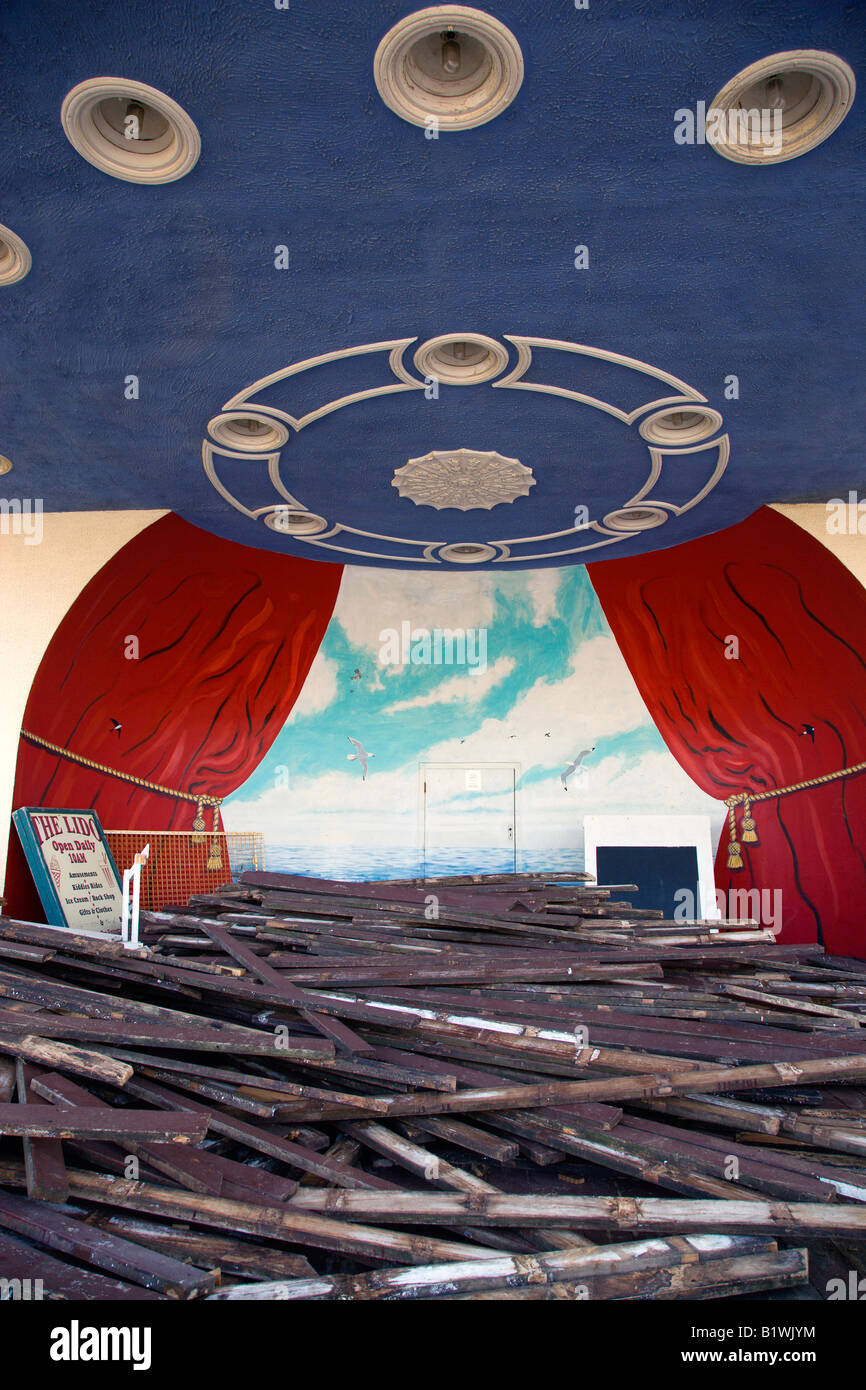 ENGLAND West Sussex Worthing Bandstand with old decking on stage day ...