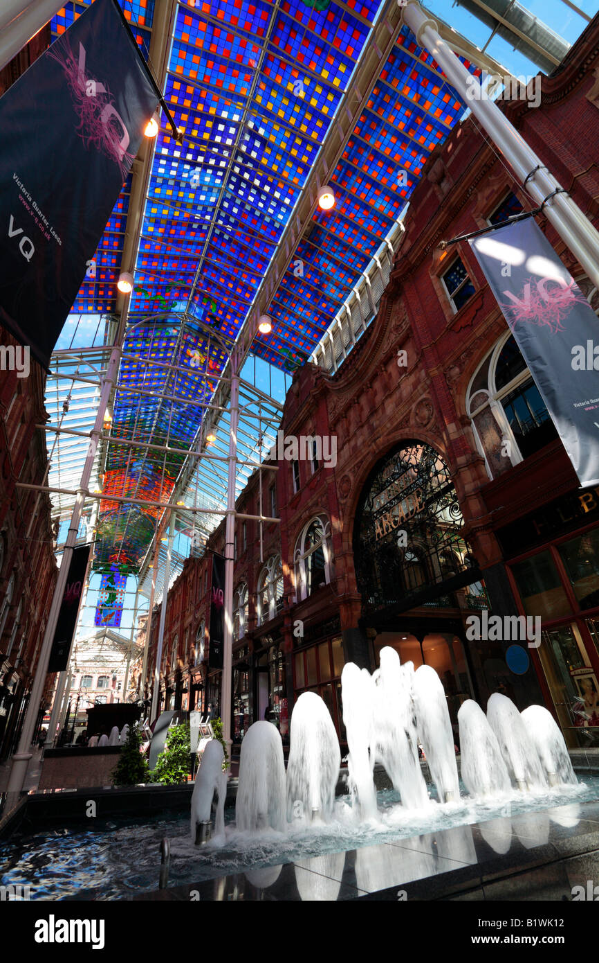 Interior of the Victoria Quarter Shopping Arcade, Leeds, West Yorkshire ...