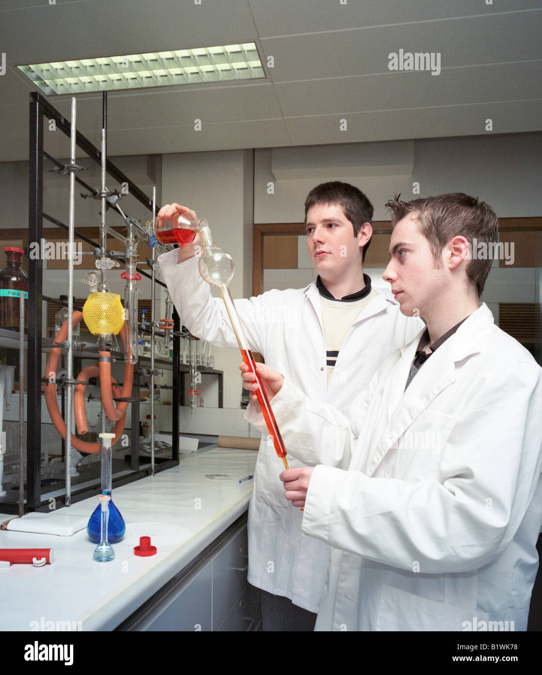 pharmacy students in laboratory experiment Stock Photo - Alamy