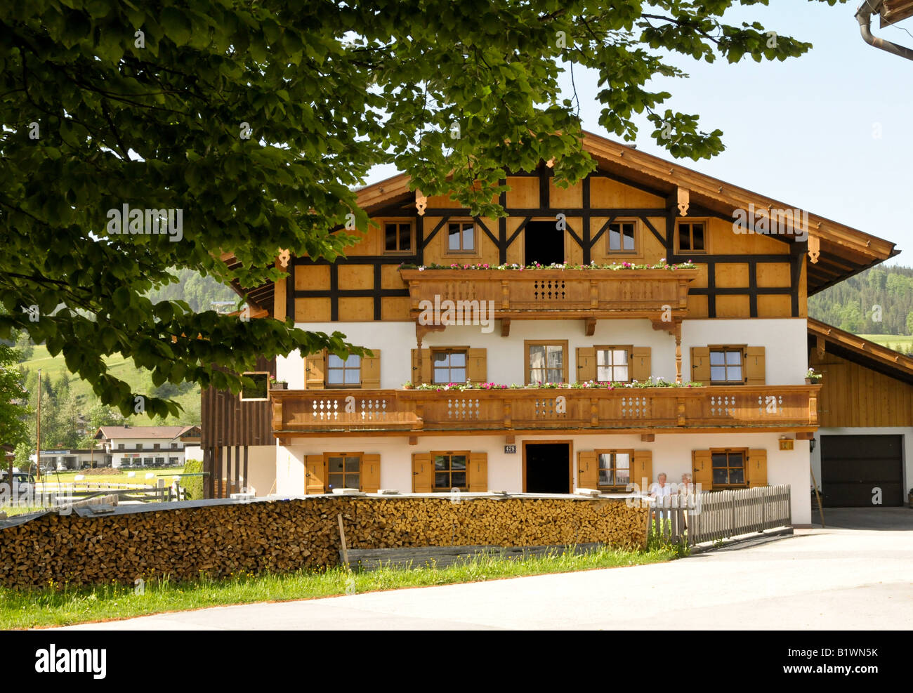 Modern Tyrolean chalet at Achenkirch, Austria with a substantial ...