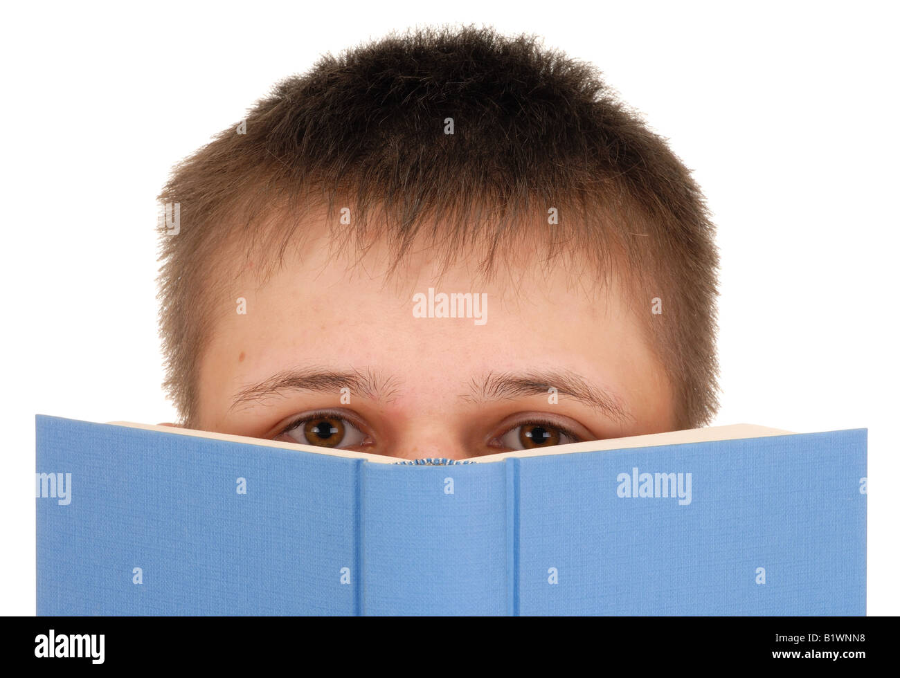 Boy and Book Stock Photo - Alamy