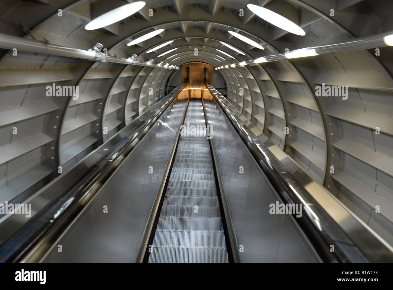 Inside the Atomium is built in 1958 for the world fair in Brussels ...