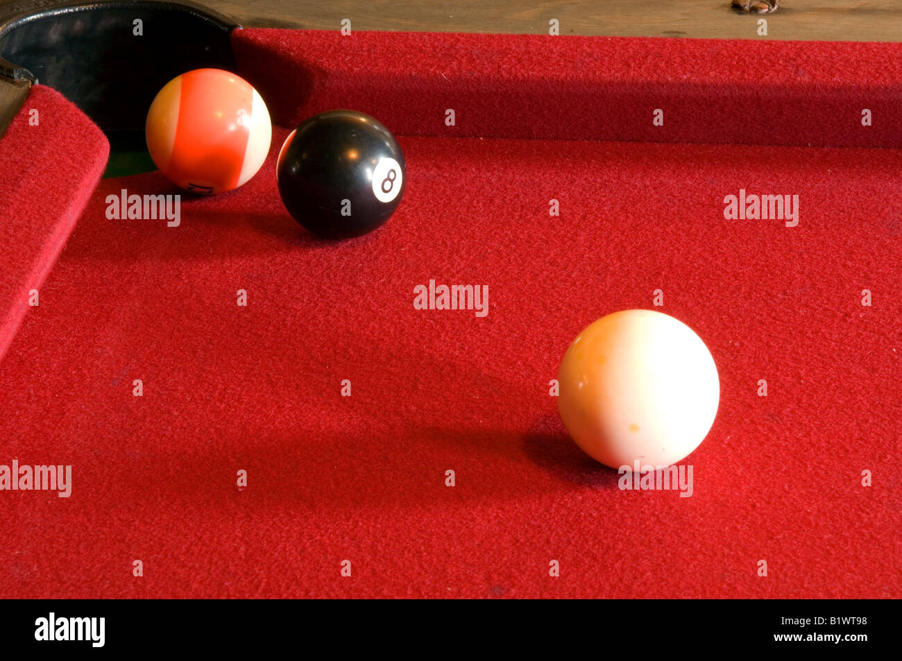 Pool balls on pool table Stock Photo - Alamy