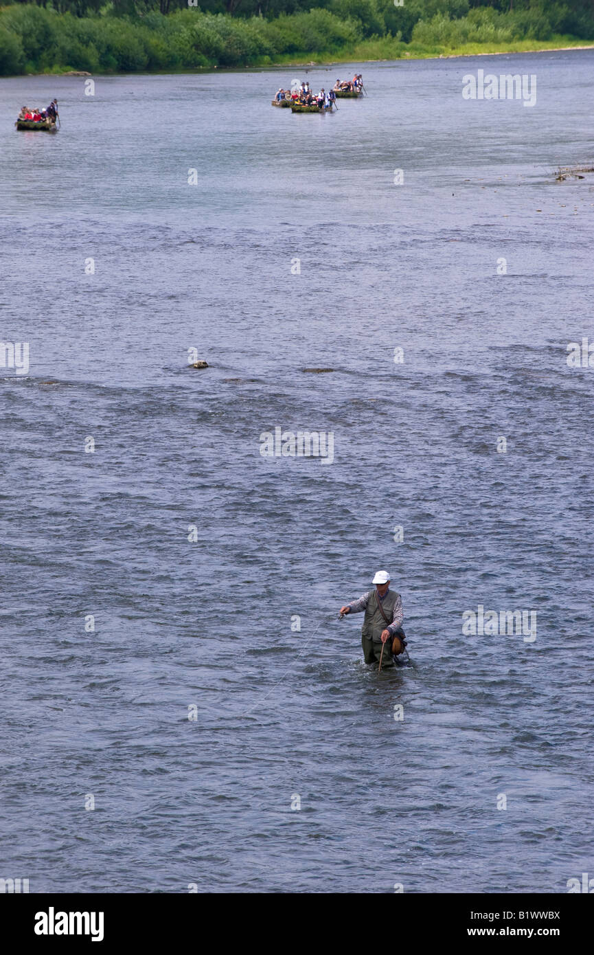 Fishing in Dunajec River Podhale region Poland Stock Photo - Alamy