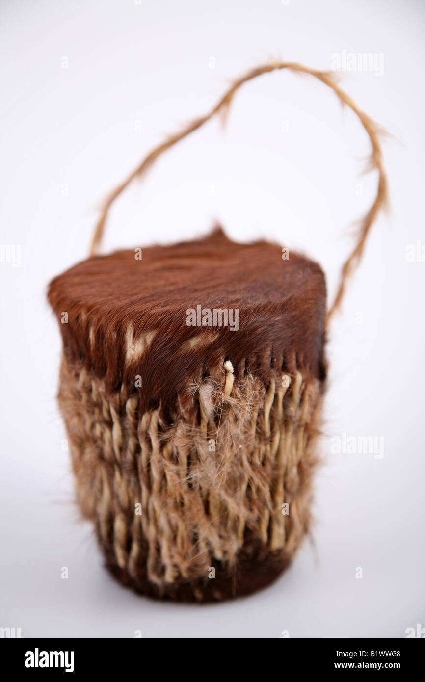Little African hand drum from Kenya on a white background Stock Photo ...
