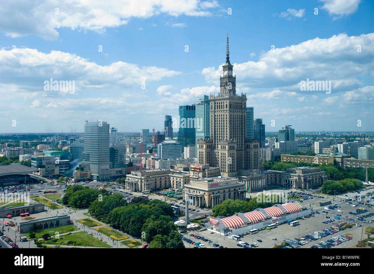 Aerial view warsaw skyline on hi-res stock photography and images - Alamy