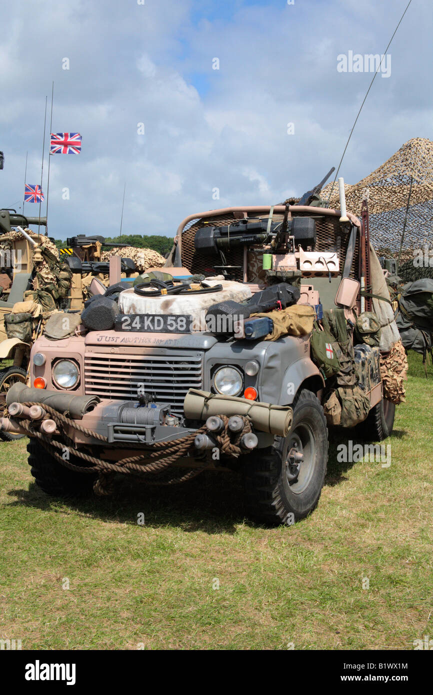 S.A.S. fully equipped desert Land rover Stock Photo - Alamy