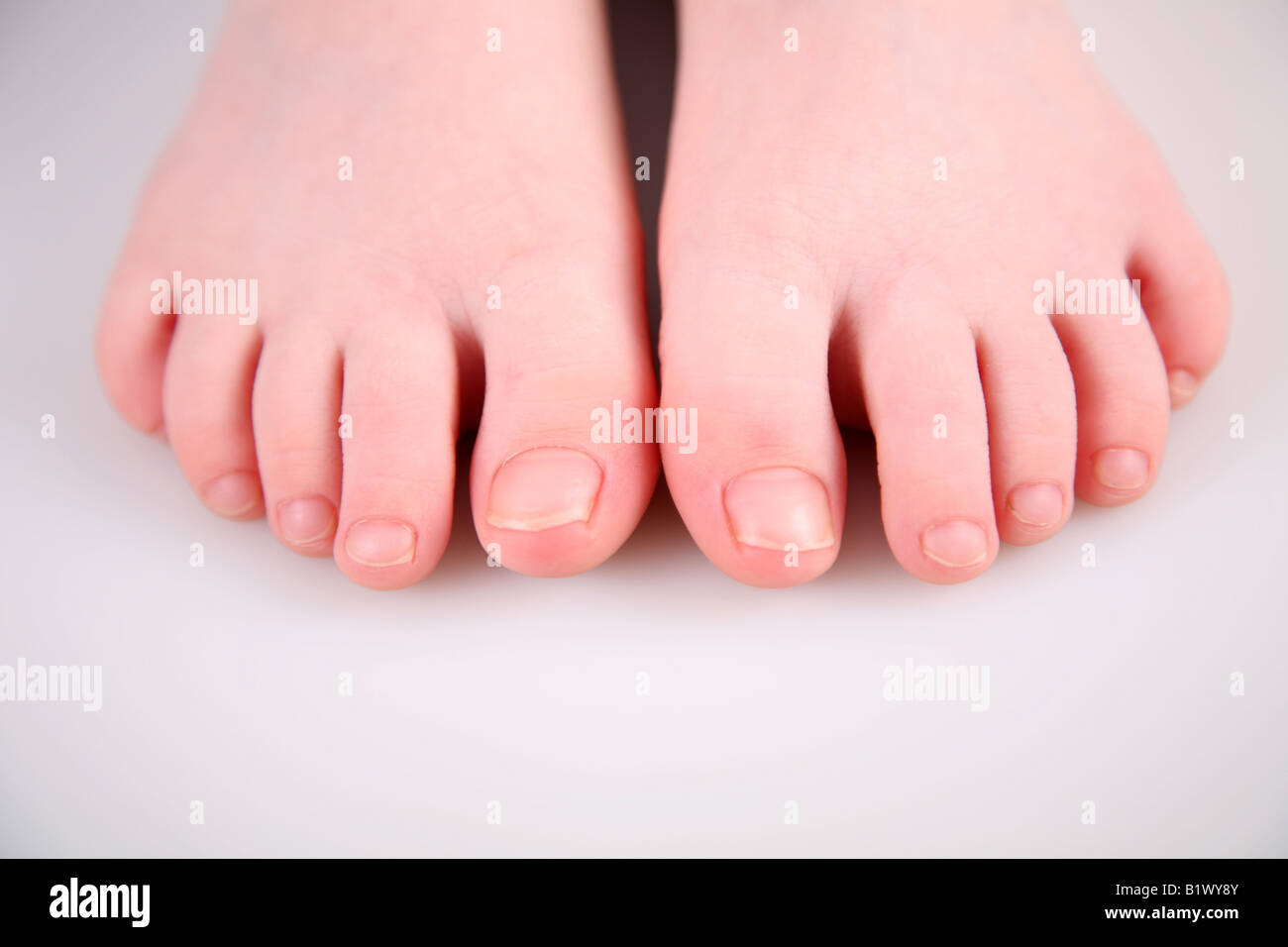 close up view of child's toes on a white background Stock Photo ...