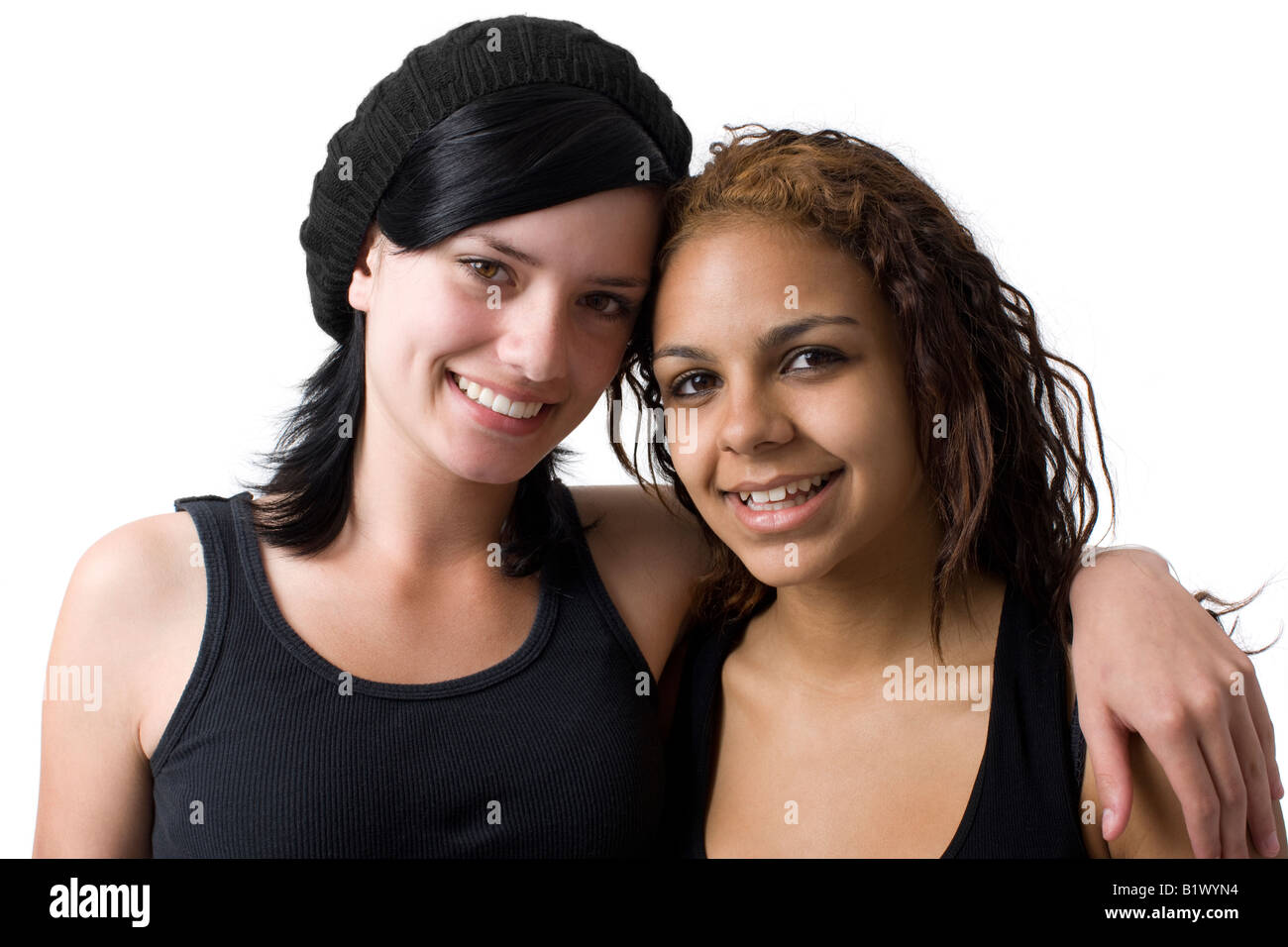 Two girls hang out in a studio Stock Photo - Alamy