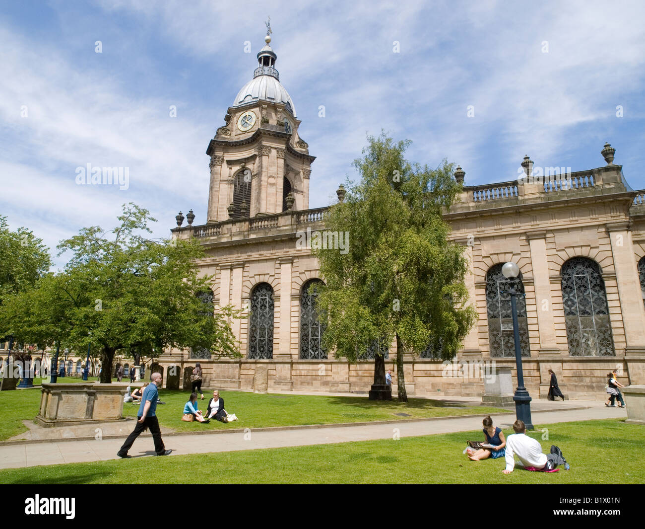 St Philip's Cathedral and grounds in Birmingham City Centre, West ...