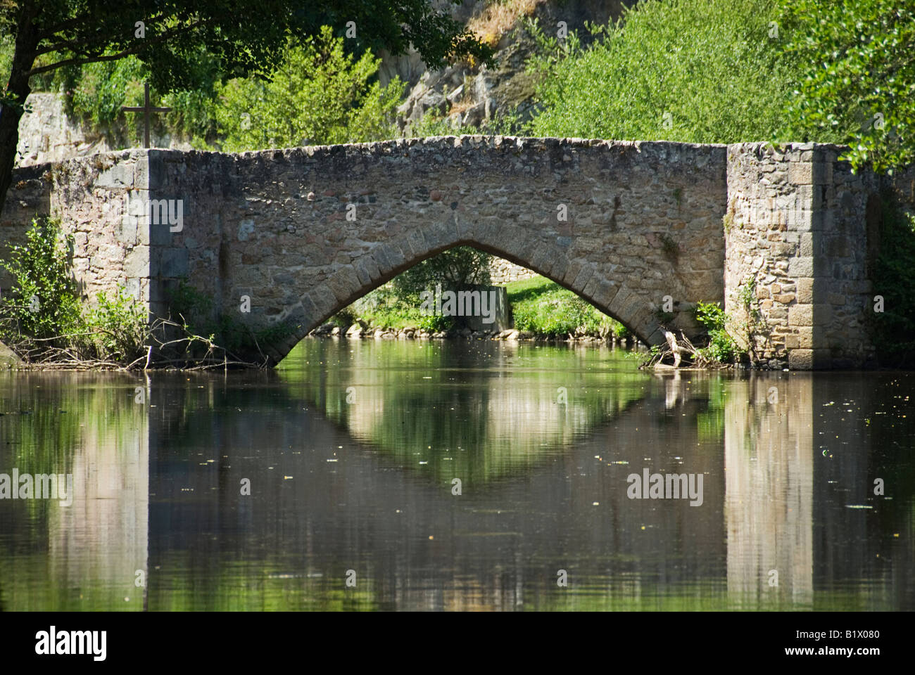 Stock photo of the medieval bridge in Bellac France Stock Photo - Alamy