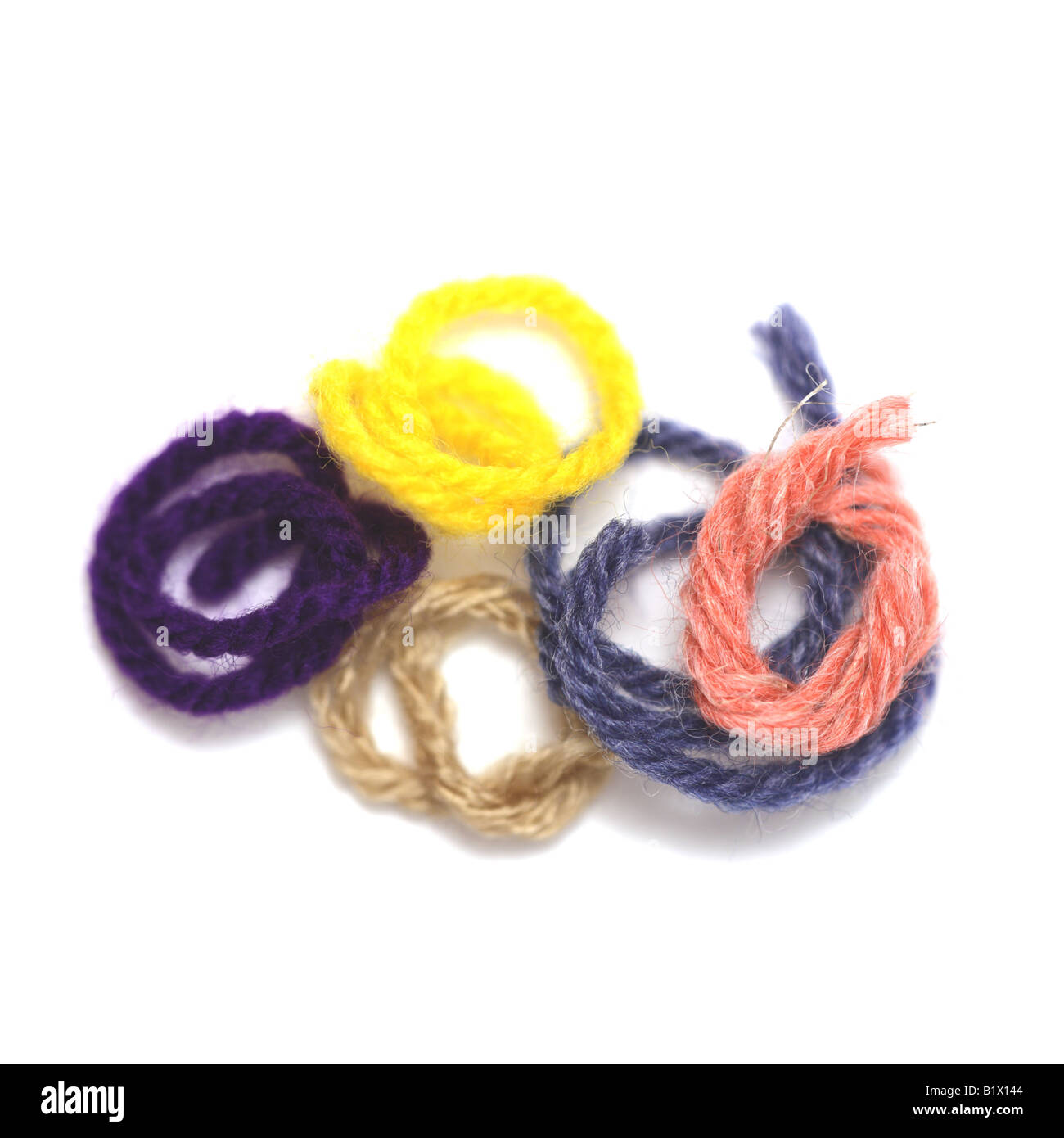 coloured wool rings Stock Photo - Alamy