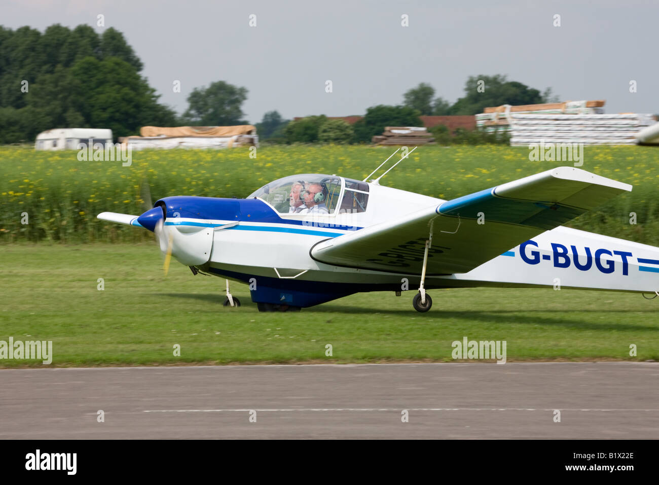Slingsby T61F Mk2 Venture G-BUGT motor glider taxiing along runway at ...