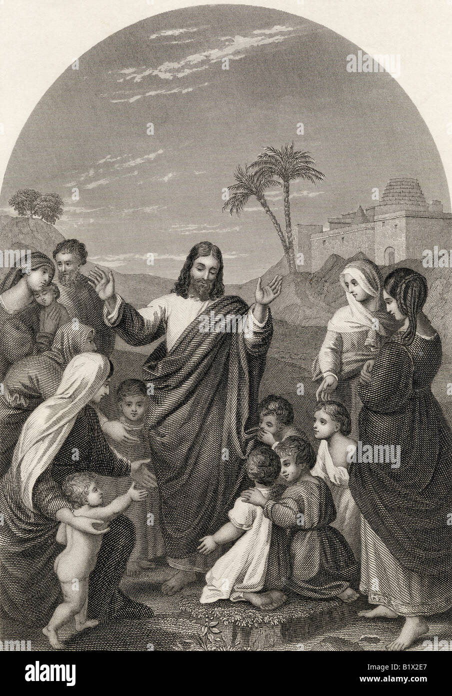 Jesus blessing the children hi-res stock photography and images - Alamy