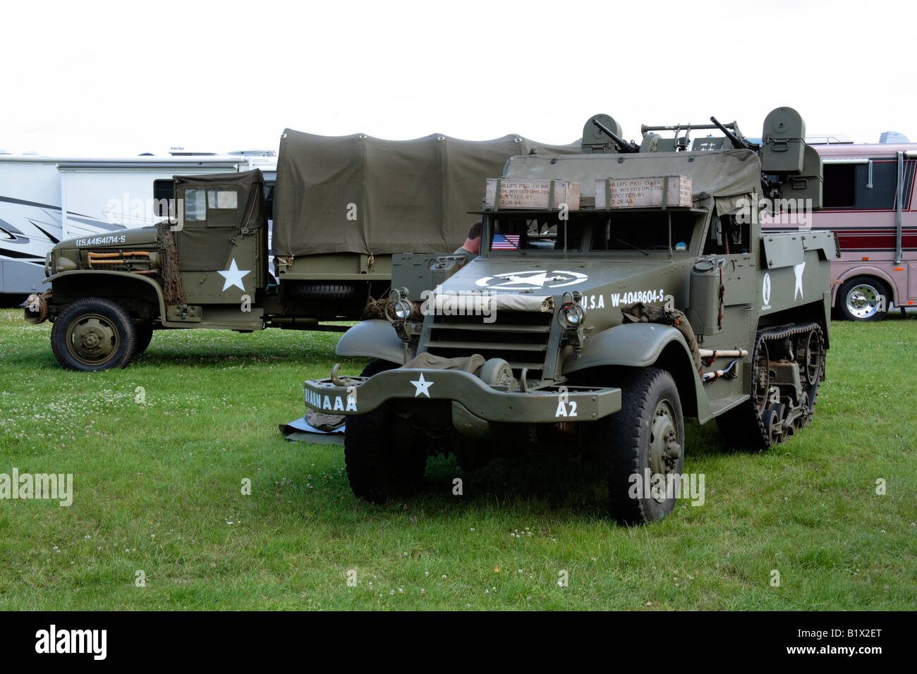 International M3 half-track with anti-aircraft guns Stock Photo - Alamy