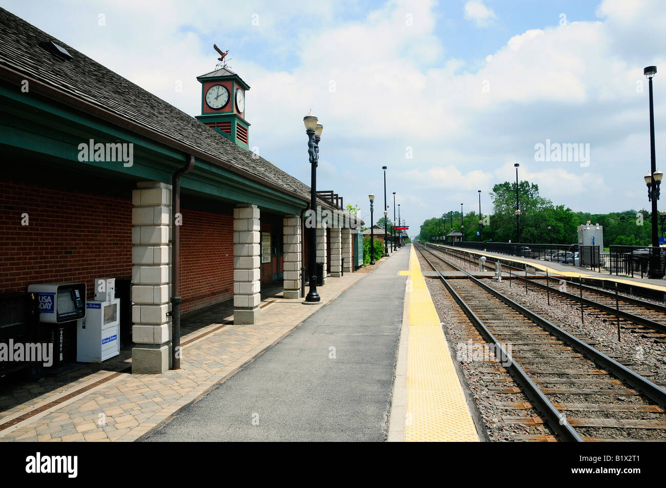 Suburban Train Station Stock Photo - Alamy