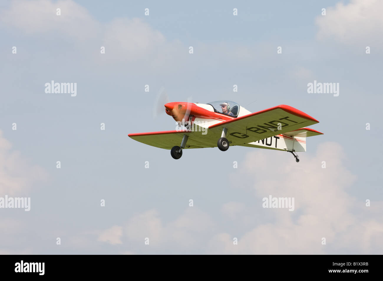 Colibri MB2 G-BNDT in flight after take-off from Breighton Airfield ...