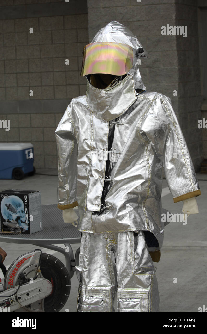 Silver fire rescue protection suit safety equipment asbestos Stock ...