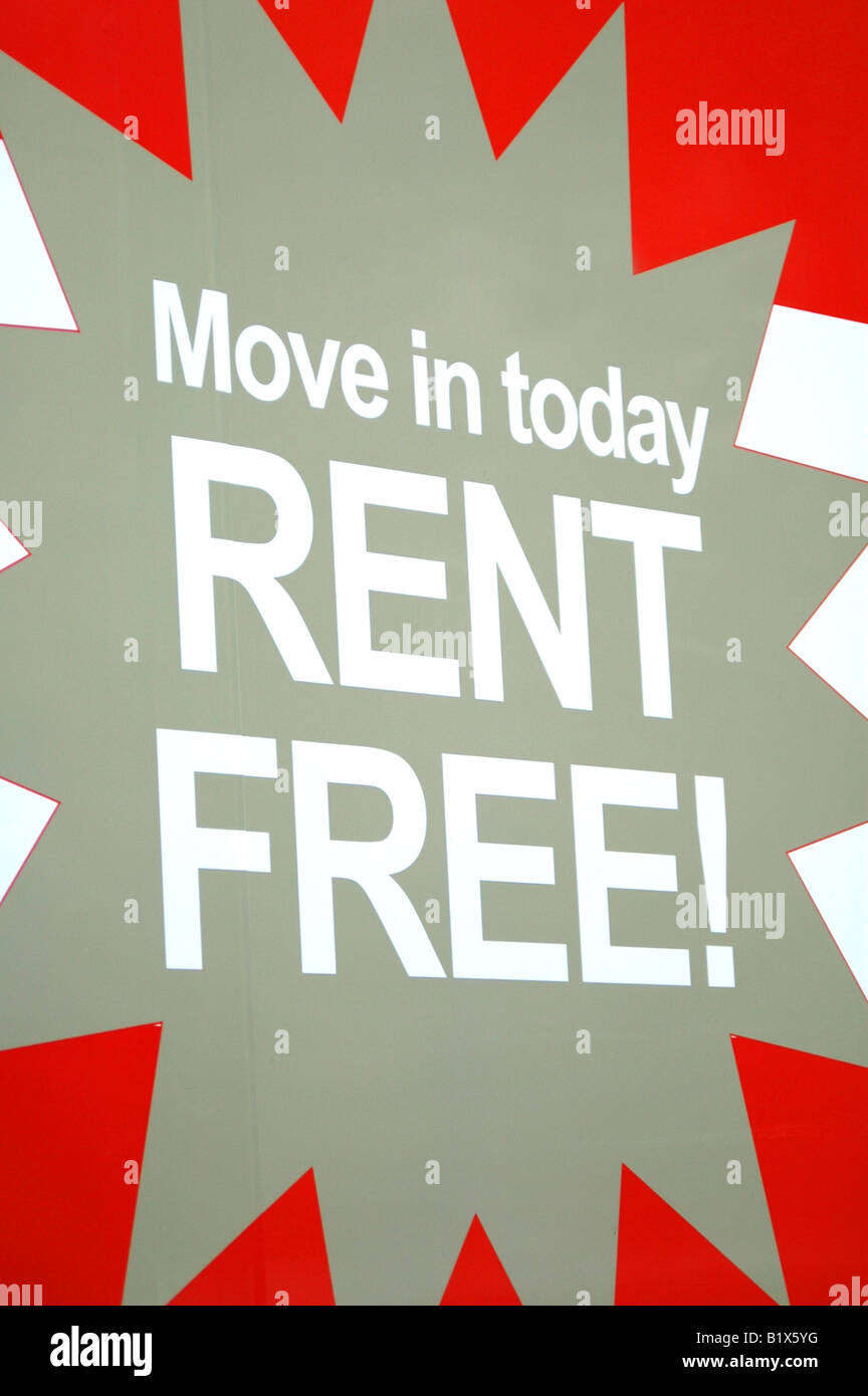 Real Estate sign stating, Move in today, rent free Stock Photo - Alamy