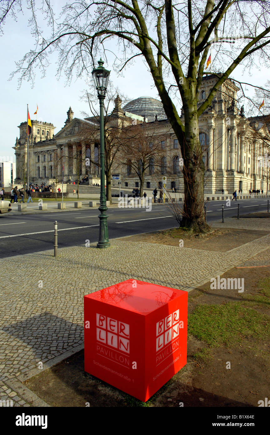 red berlin pavillion cube reichstag building architecture government ...