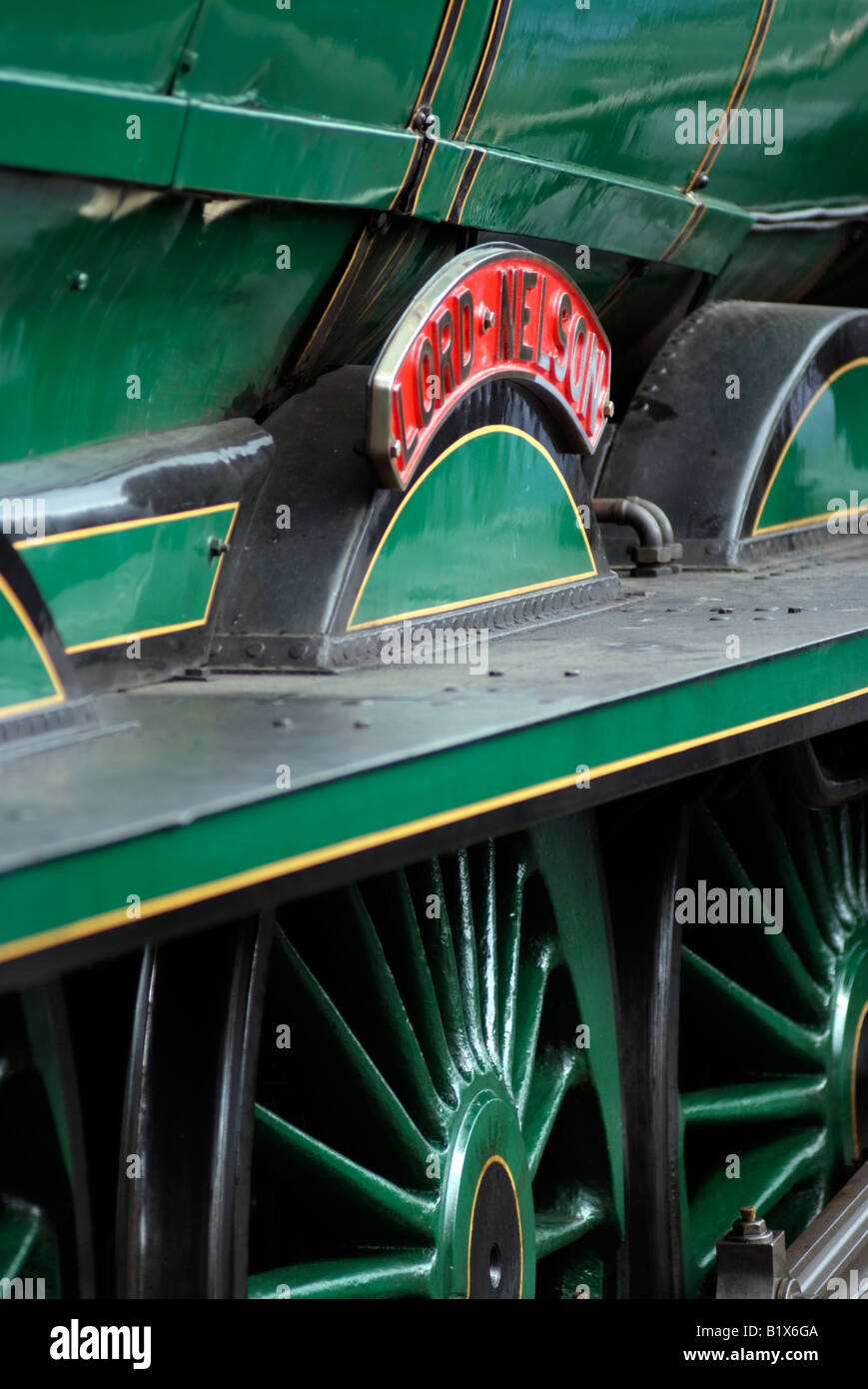 Steam locomotive the Lord Nelson engine at Toddington in the Cotswolds ...