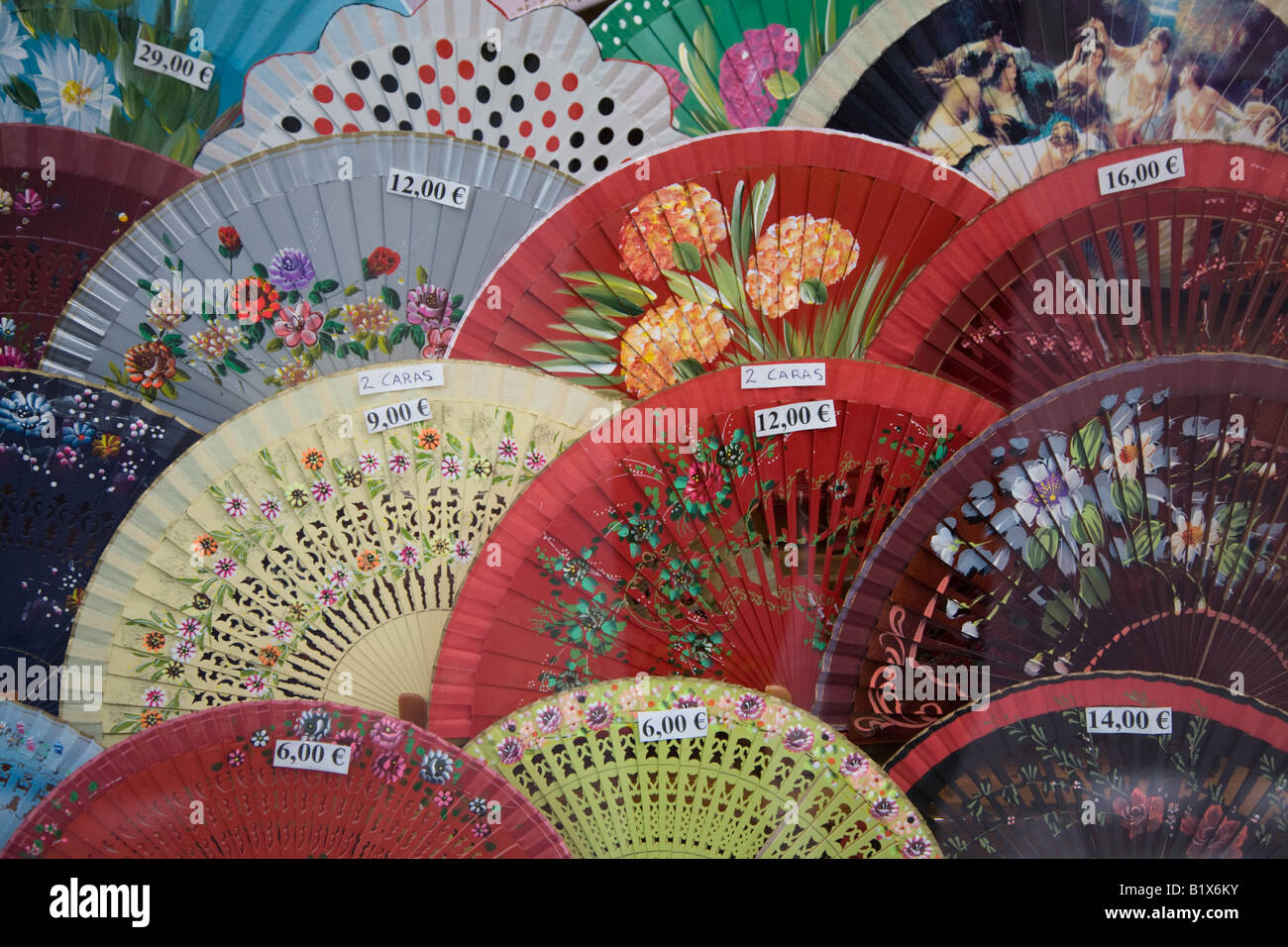 Traditional fans for sale, Seville, Andalucia, Spain Stock Photo - Alamy